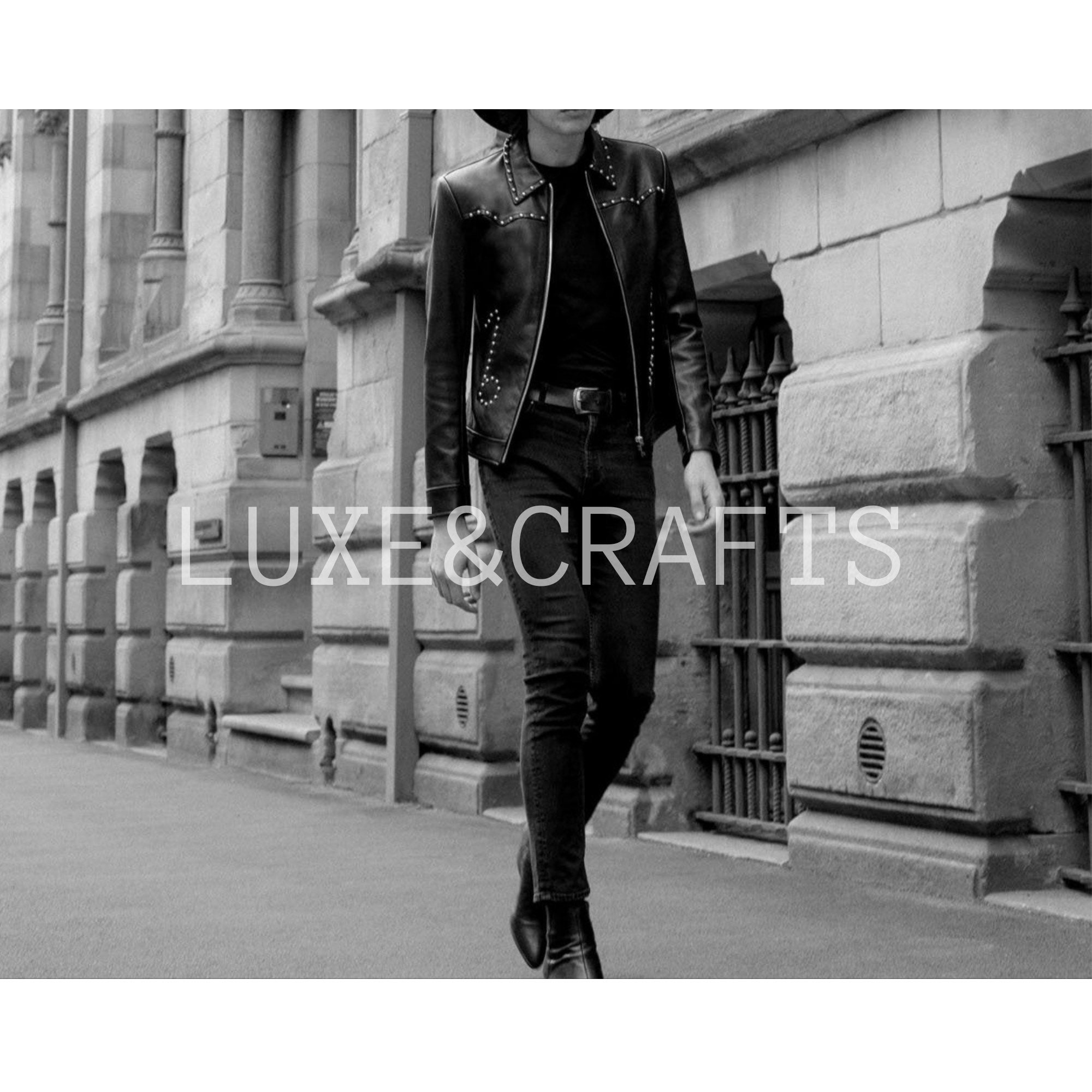 Men's Black Solid Fancy Leather Jacket, Men's Black Partywear Leather ...