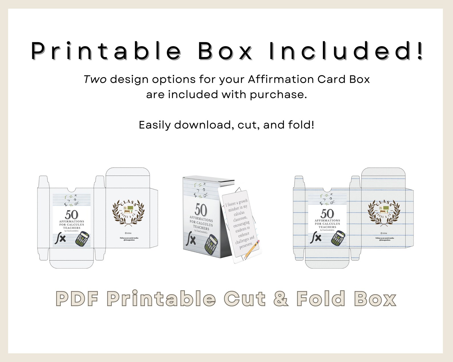 Calculus Teacher Affirmation Cards - Printable PDF for Teacher ...