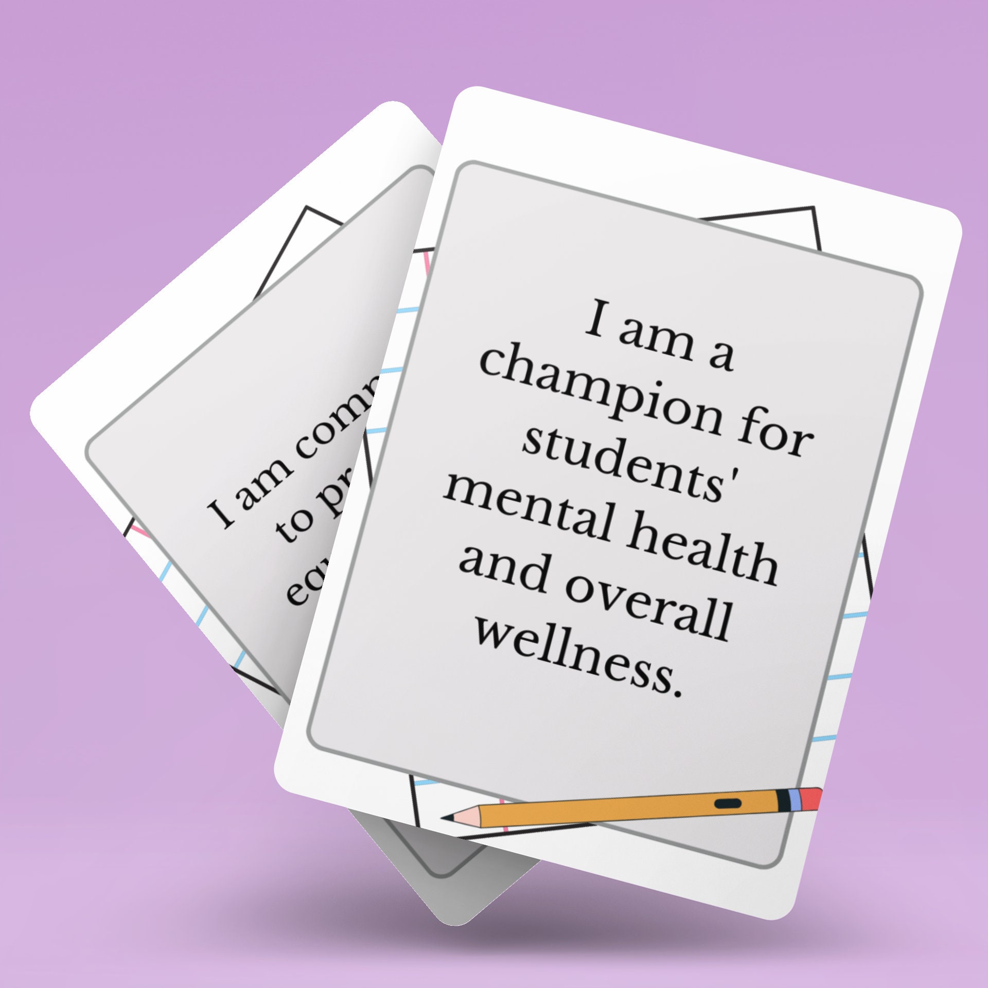 50 Positive Affirmation Cards for School Counselors, Printable PDF Card ...
