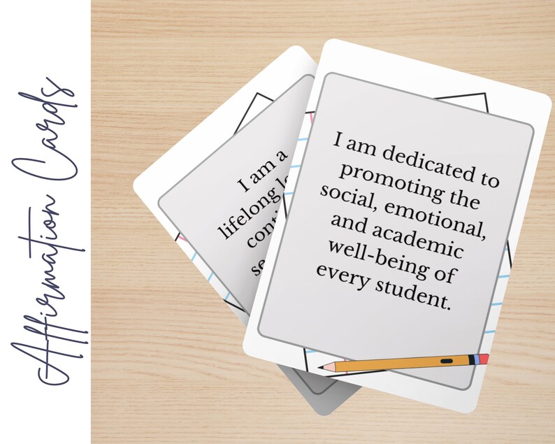 50 Positive Affirmation Cards for School Counselors, Printable PDF Card ...