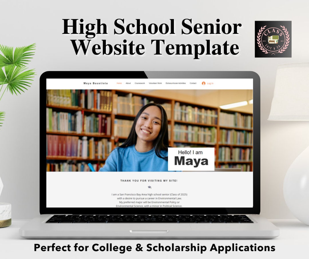 High School Senior Portfolio Bundle - Website Template, Resume, College ...