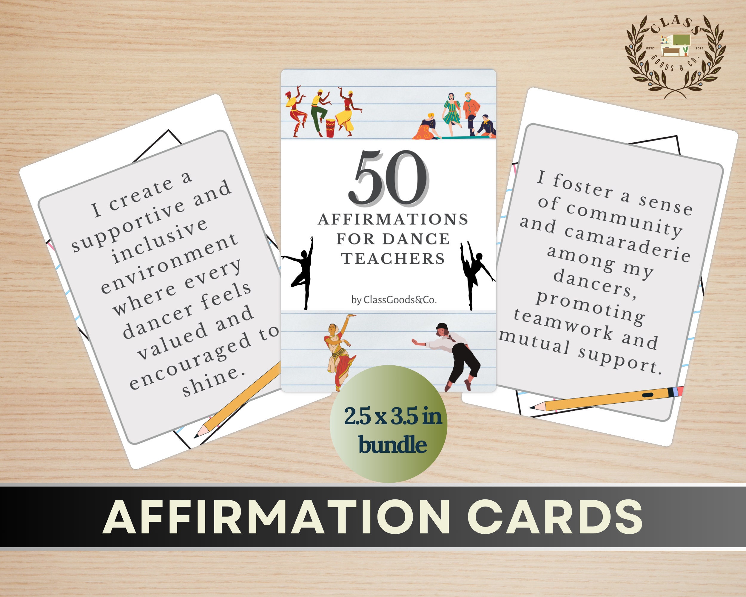 Dance Teacher Affirmation Cards, Printable PDF Cards and Box, Positive ...
