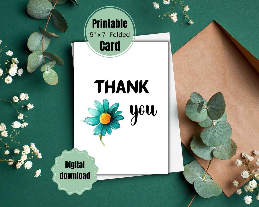 Printable Card, Thank You Greeting Card, All Occassions Card, Digital ...
