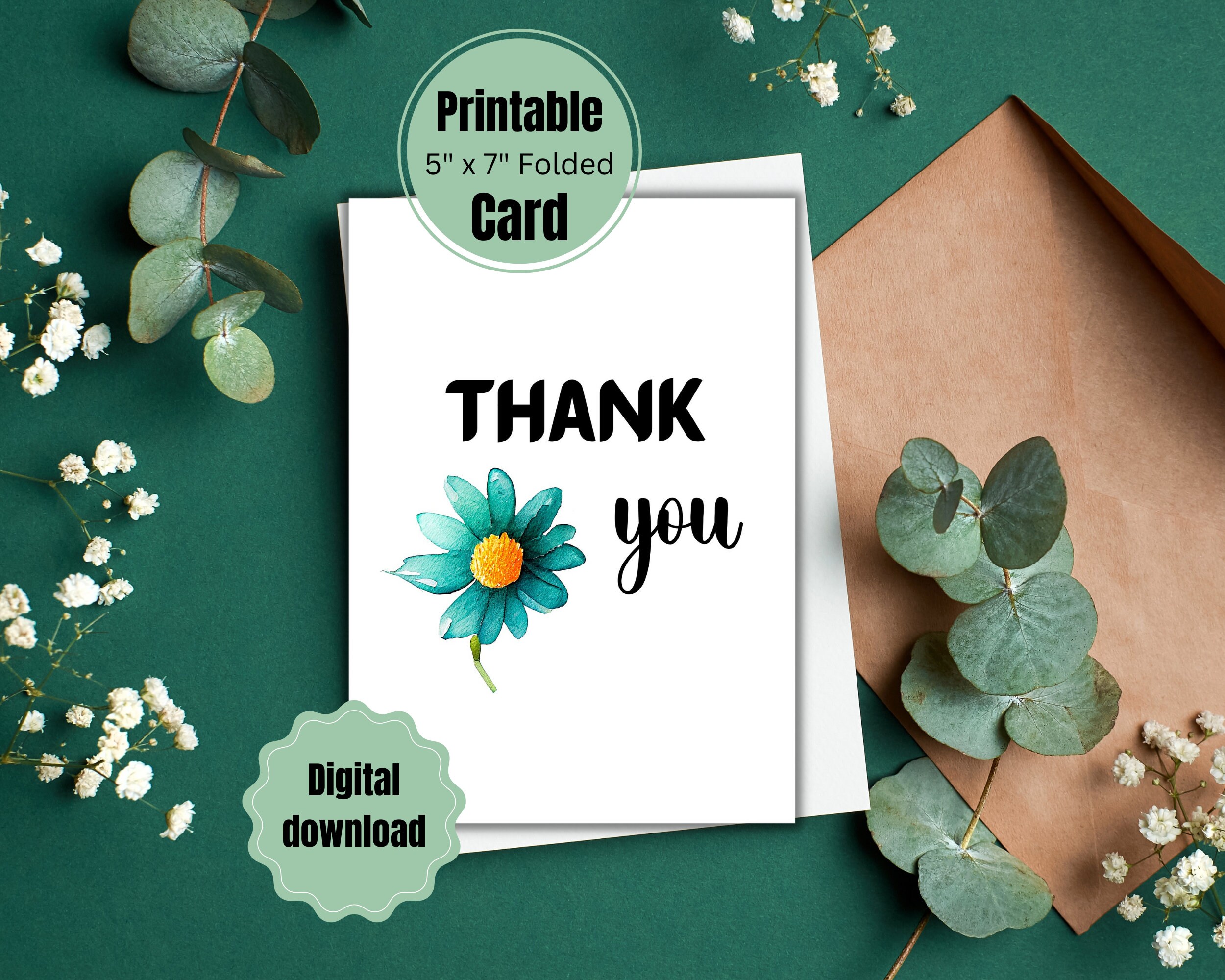 Printable Card, Thank You Greeting Card, All Occassions Card, Digital ...