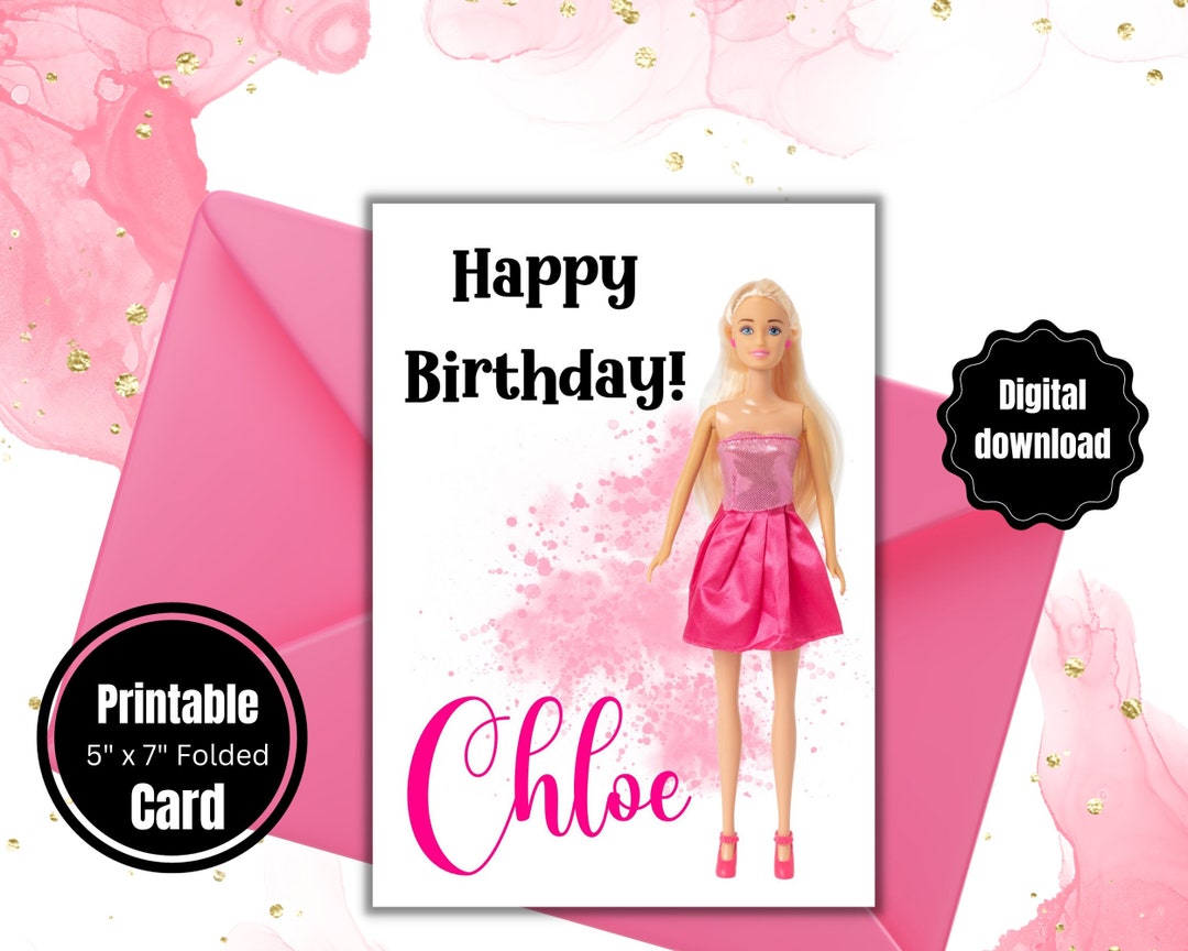 Printable Birthday Card, Chloe, Happy Birthday Greeting Card, Digital ...