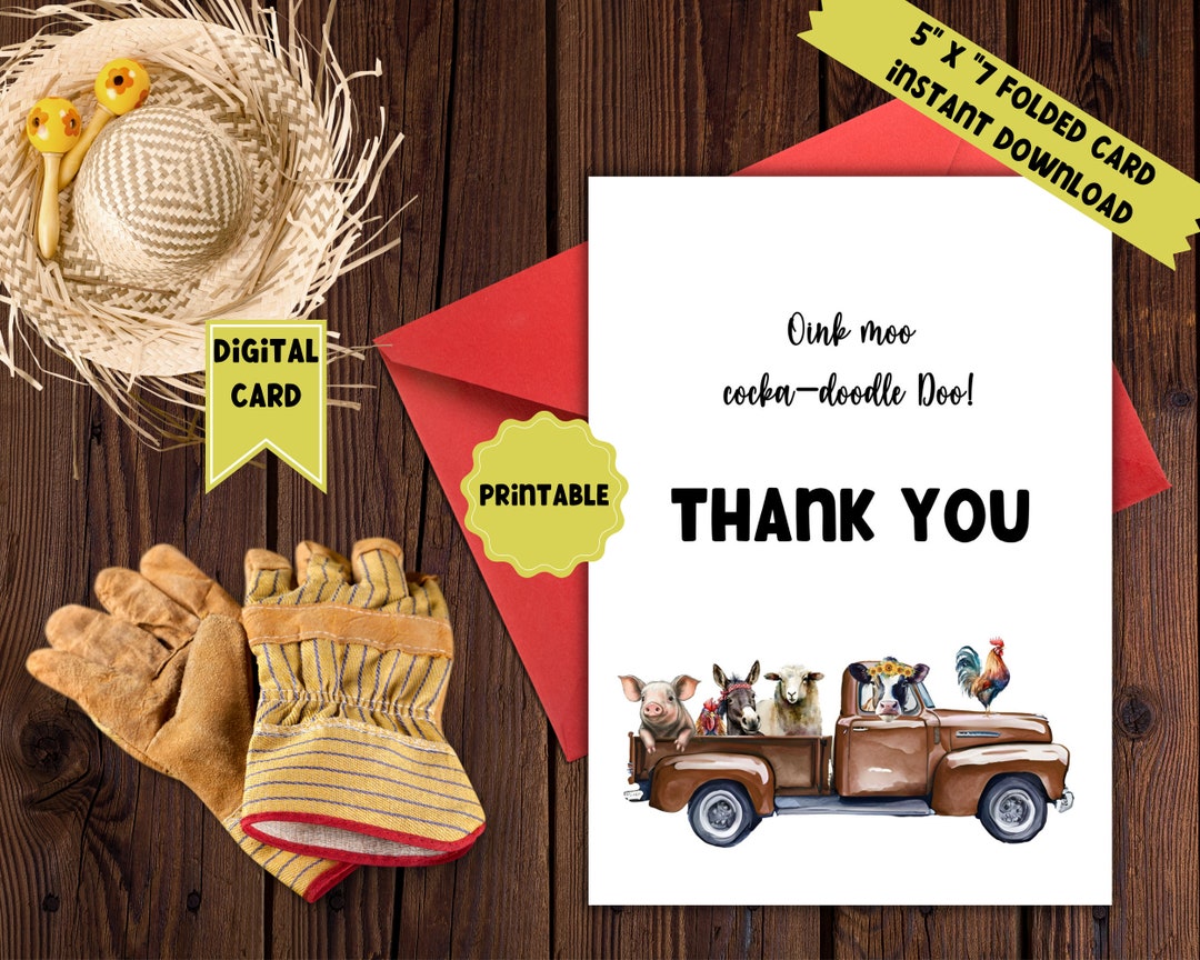 Printable Card, Thank You Greeting Card, All Occassions Card, Digital ...