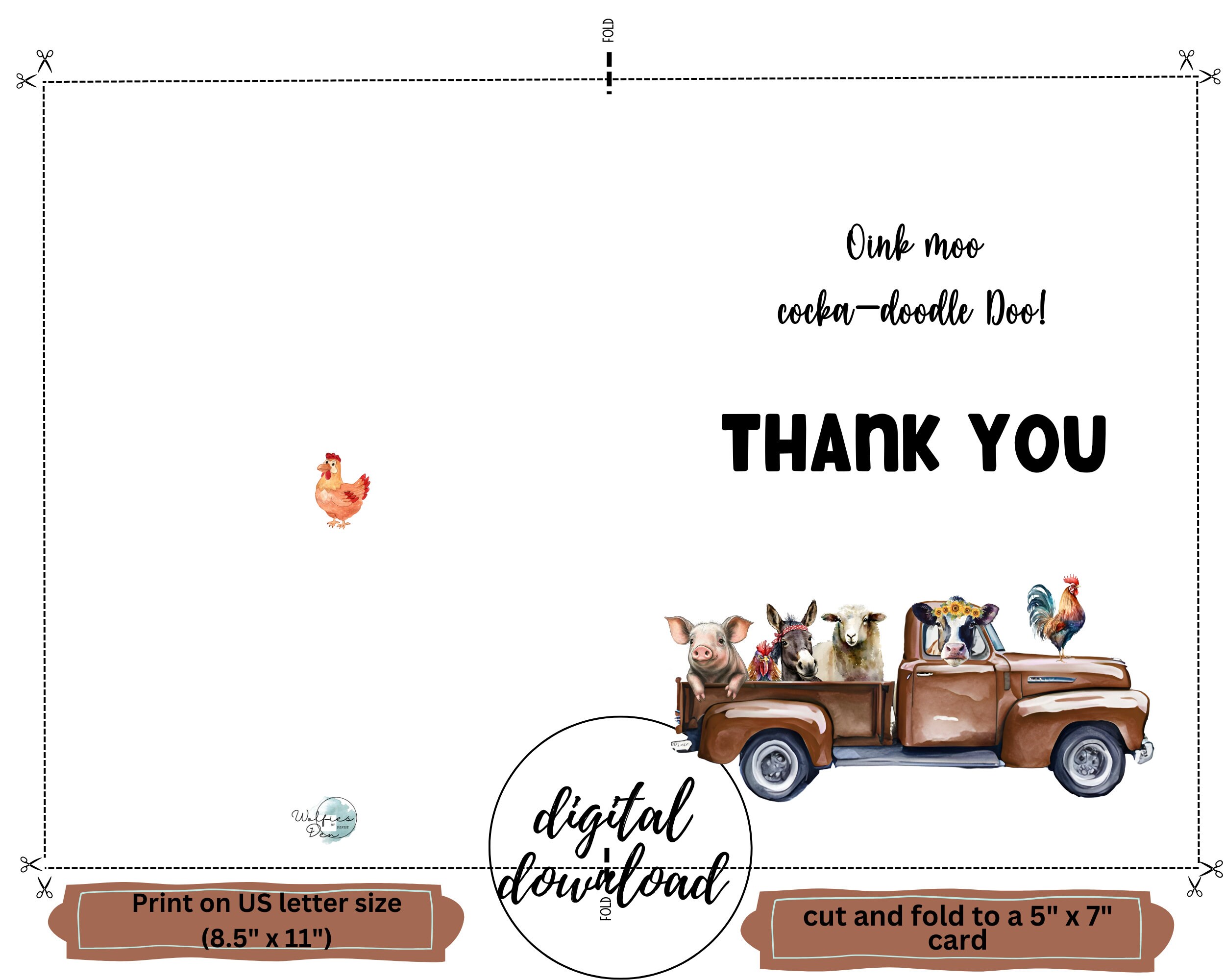 Printable Card, Thank You Greeting Card, All Occassions Card, Digital ...