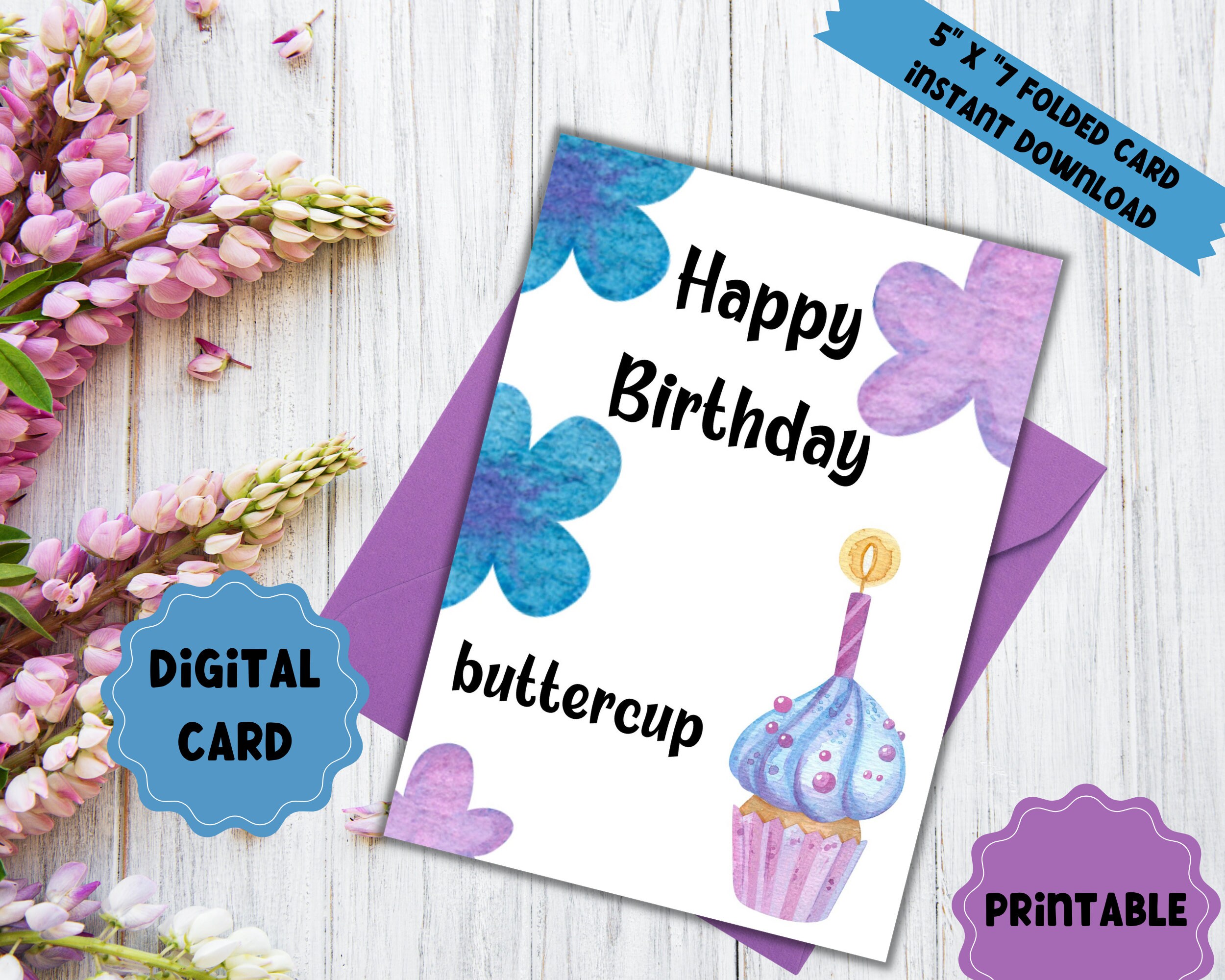 Printable Birthday Card, Happy Birthday Greeting Card, Birthday Card ...