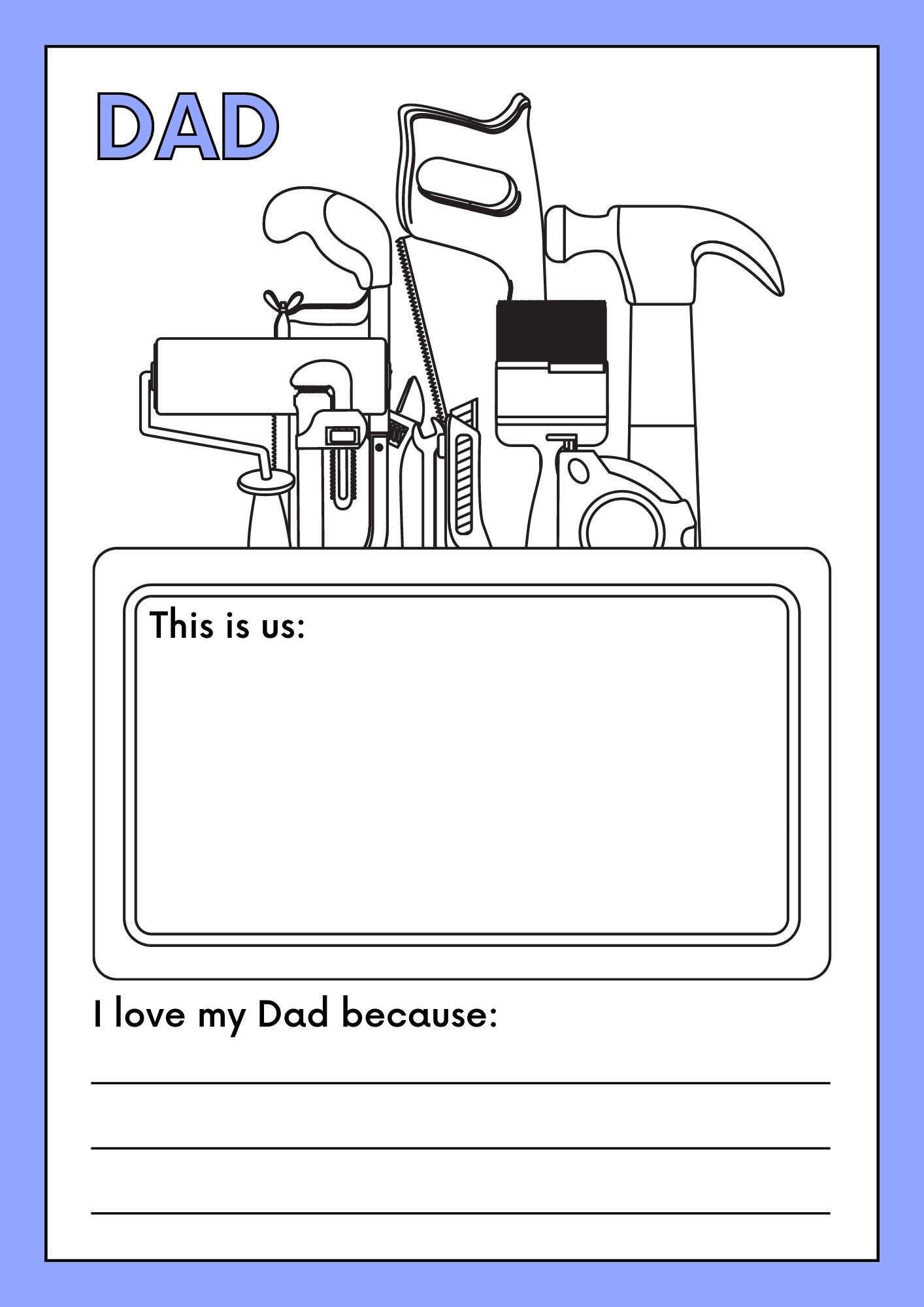 Dad Toolkit Writing Worksheet | Father’s Day Questionnaire, Printable ...