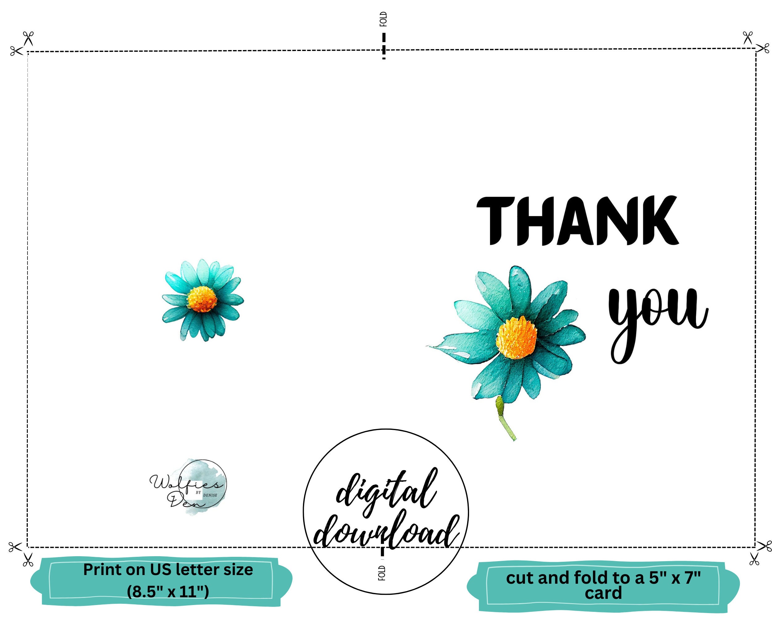 Printable Card, Thank You Greeting Card, All Occassions Card, Digital ...