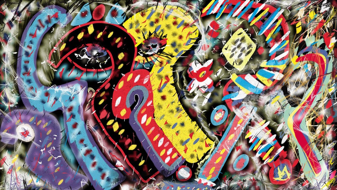 Striking Colourful Question Mark Art Work - Etsy