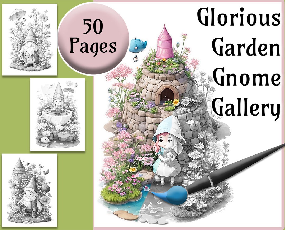 Glorious Garden Gnome Gallery : Downloadable Coloring Pages - JPG and ...