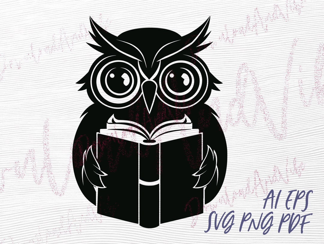 Owl With a Book Svg Cut File, Cricut Svg, Clipart, Laser & Vinyl Design ...