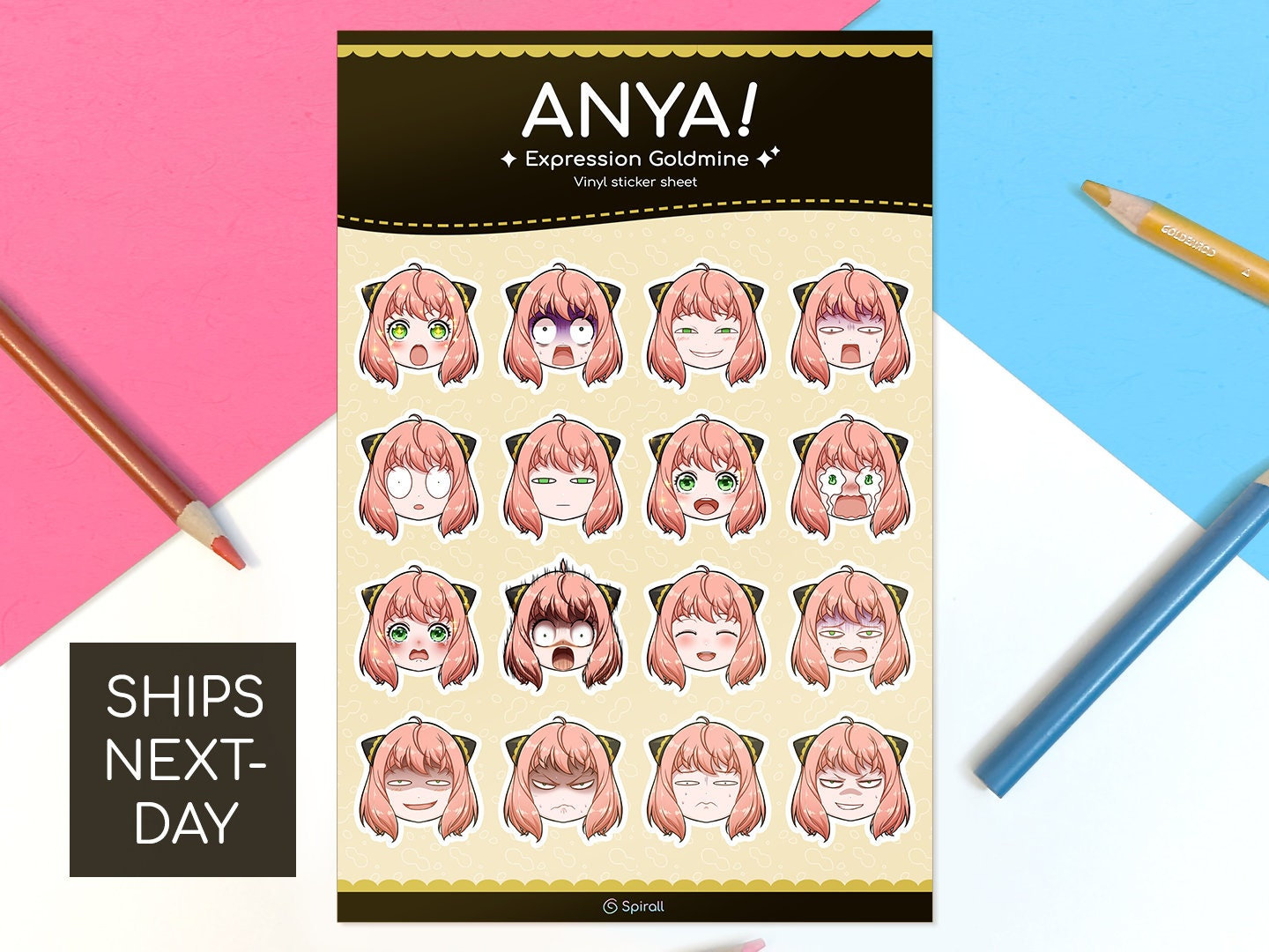 Anya Expressions Vinyl Sticker Sheet Waterproof and Weatherproof Super ...