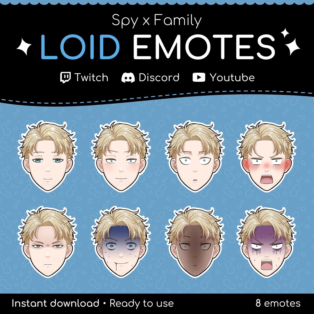Loid Emotes 8-pack | Spy X Family Loid Forger Twitch Emotes, Discord ...