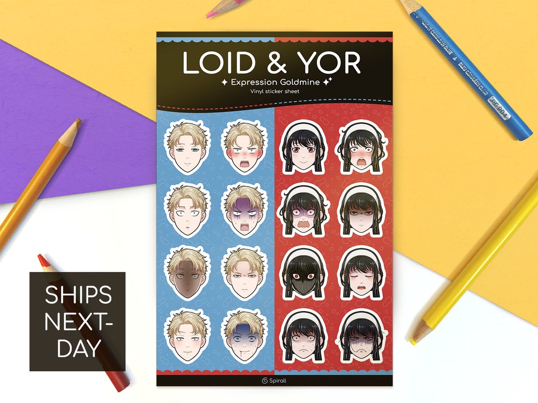 Loid & Yor Expressions Vinyl Sticker Sheet Waterproof and Weatherproof ...