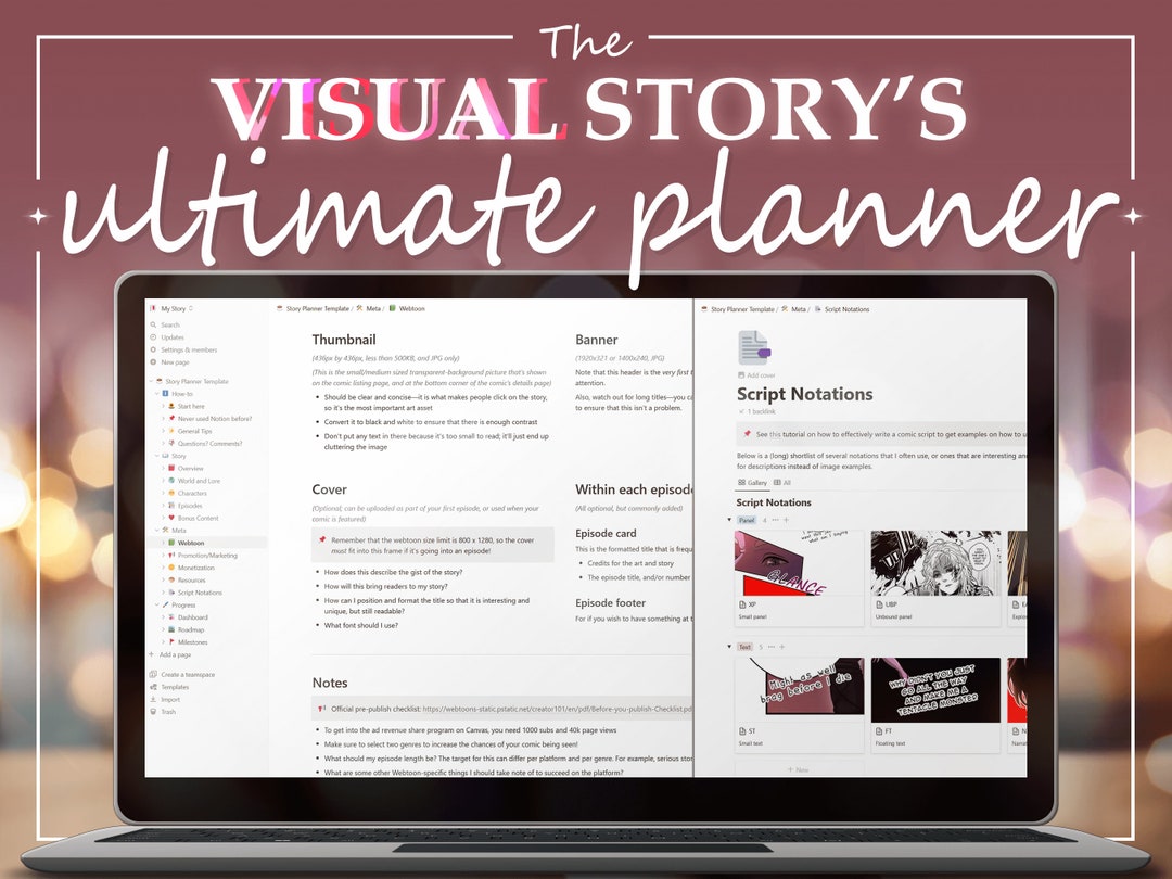 Ultimate Story Planner Notion Template, Planner for Webtoons, Comics ...