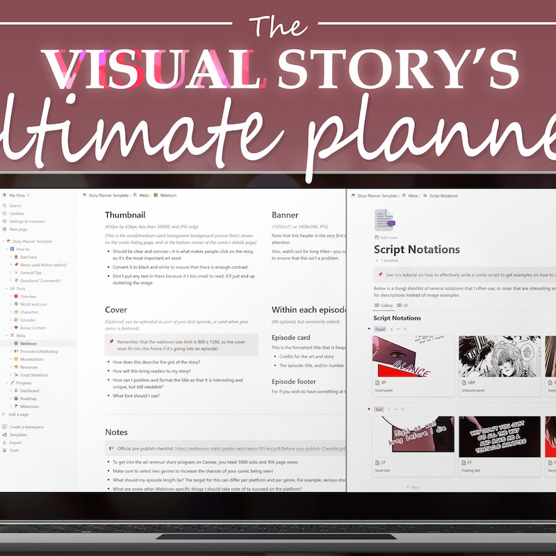 Notion Webtoon Template - Etsy