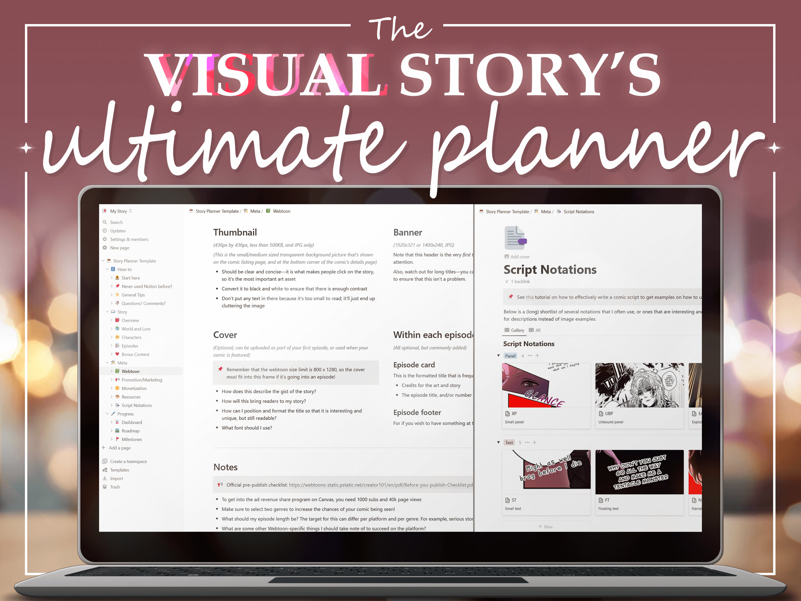 Ultimate Story Planner Notion Template, Planner for Webtoons, Comics ...
