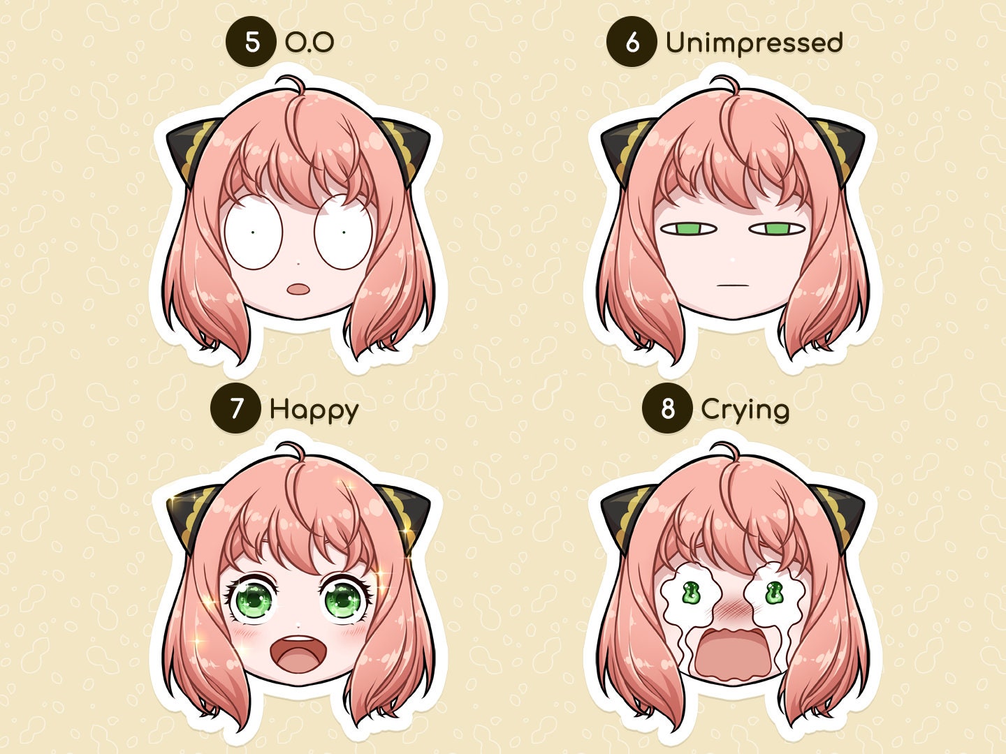 Anya Expressions Vinyl Sticker Sheet - Waterproof and Weatherproof ...