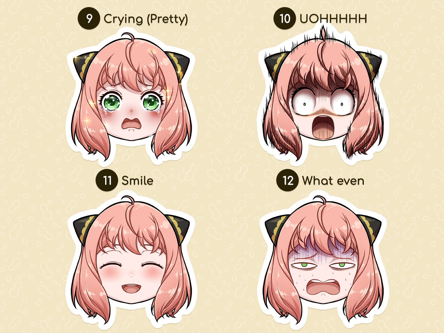 Anya Expressions Vinyl Sticker Sheet - Waterproof and Weatherproof ...