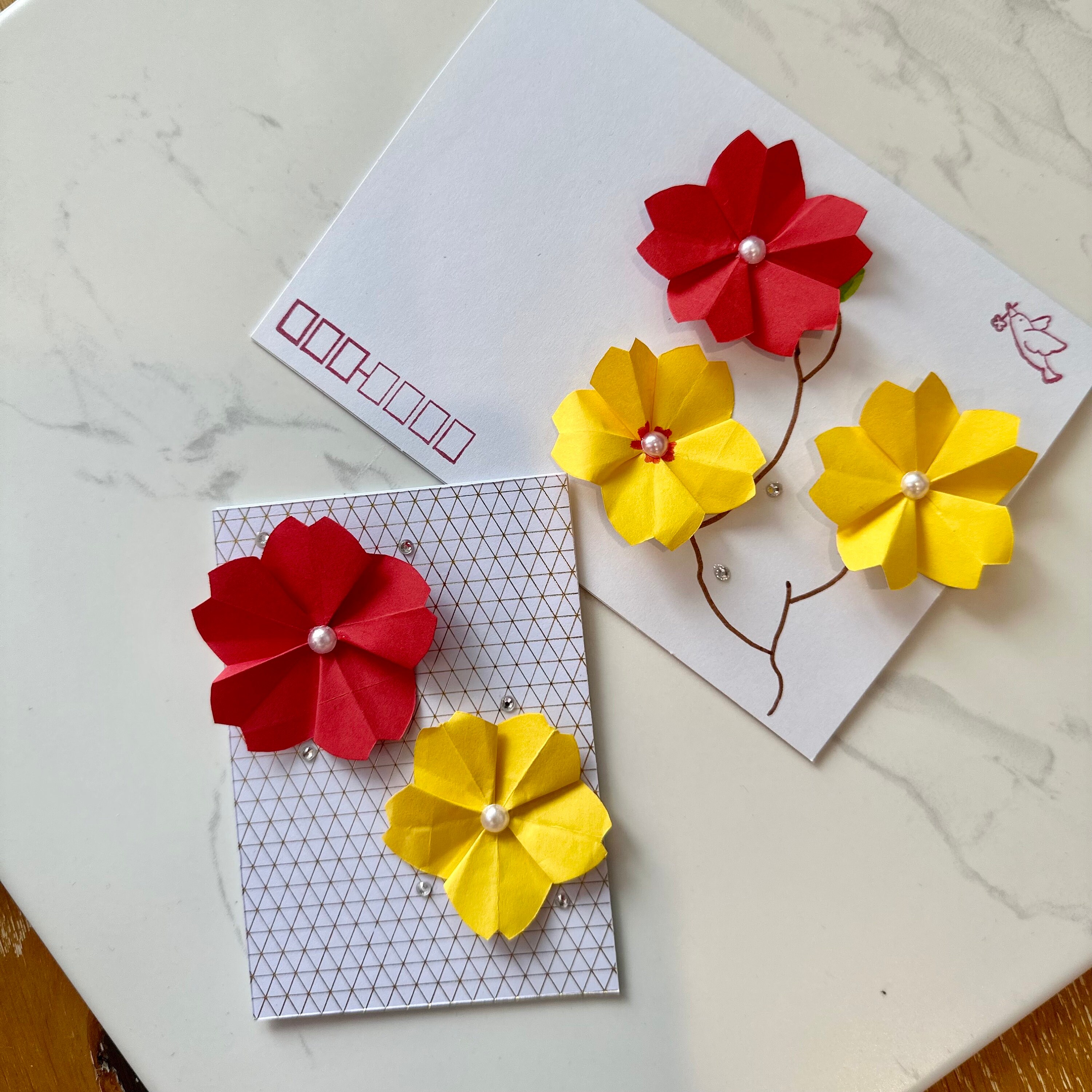 Japanese Flower Origami Greeting Card - Etsy