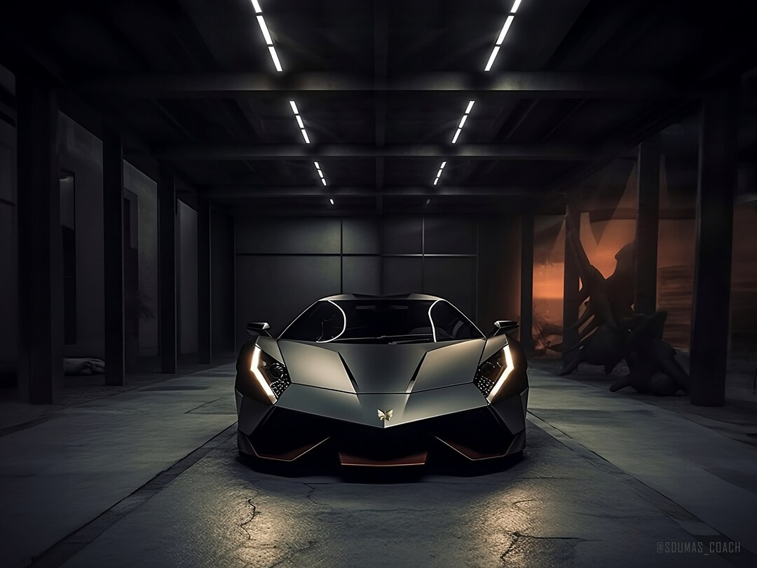Gray Supercar Poster Designed by A.I - Etsy