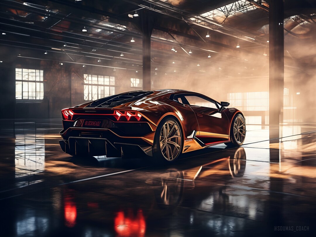 Golden Supercar - Poster Generated by A.I - Etsy