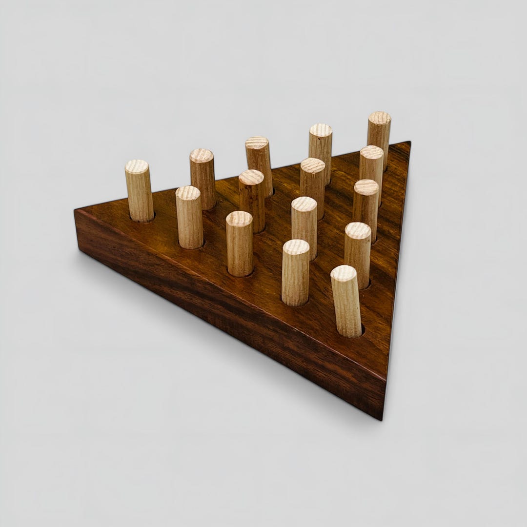 Triangle Peg Solitaire Game - Classic Solitaire Peg Game Strategy Game ...