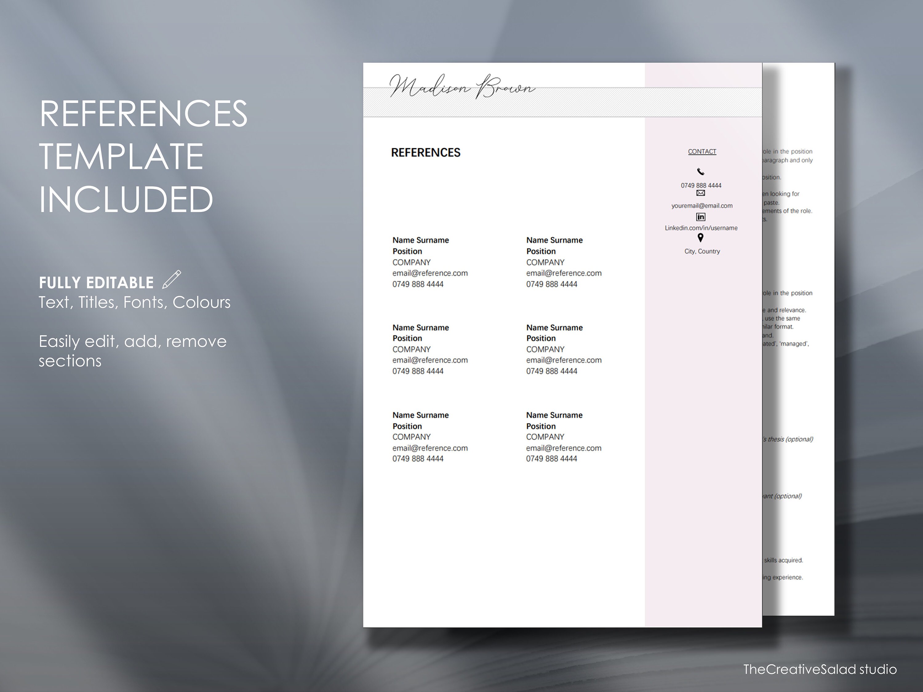 1 and 2 Page RESUME TEMPLATE Professional, Modern Design, Microsoft ...