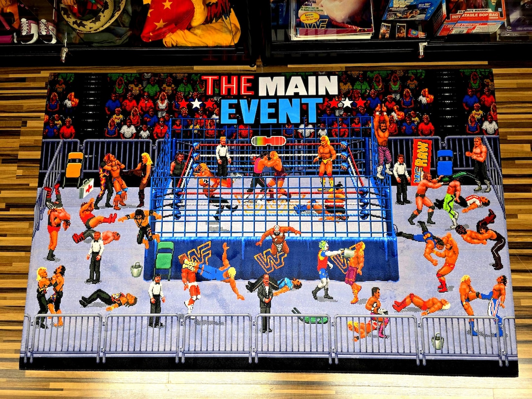 16-bit WWF Royal Rumble Wrestling Rug - Blue Cage Edition - 39 ...
