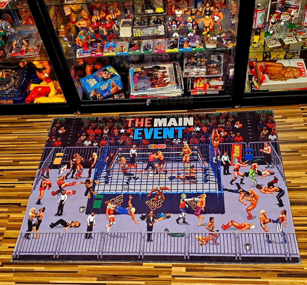 WWF Cage Royal Rumble Retro Rug Carpet Floor Mat Wrestling 16 Bit Video ...
