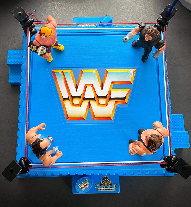 WWF HASBRO Replacement Stickers & Ropes for Blue WWF Hasbro Ring ...