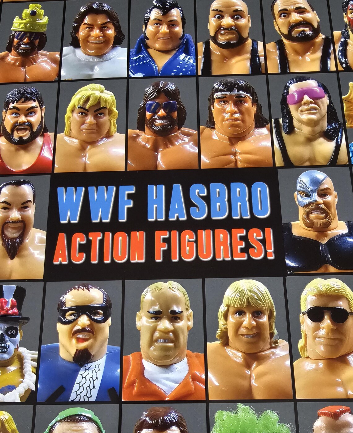 WWF Hasbro Figures Poster: 102 Vintage Wrestlers, Series 1-11 Action ...