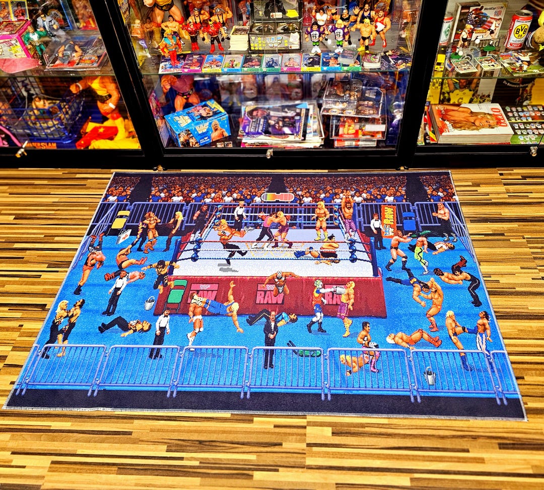 WWF RAW Royal Rumble Retro Rug Carpet Floor Mat Wrestling 16 Bit Video ...
