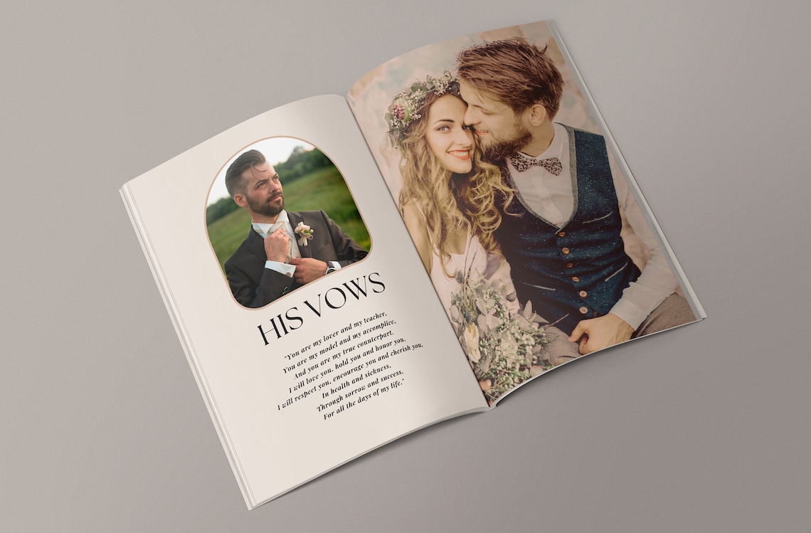 BOHO Wedding Magazine Photo Album Template, Wedding Anniversary Gift ...