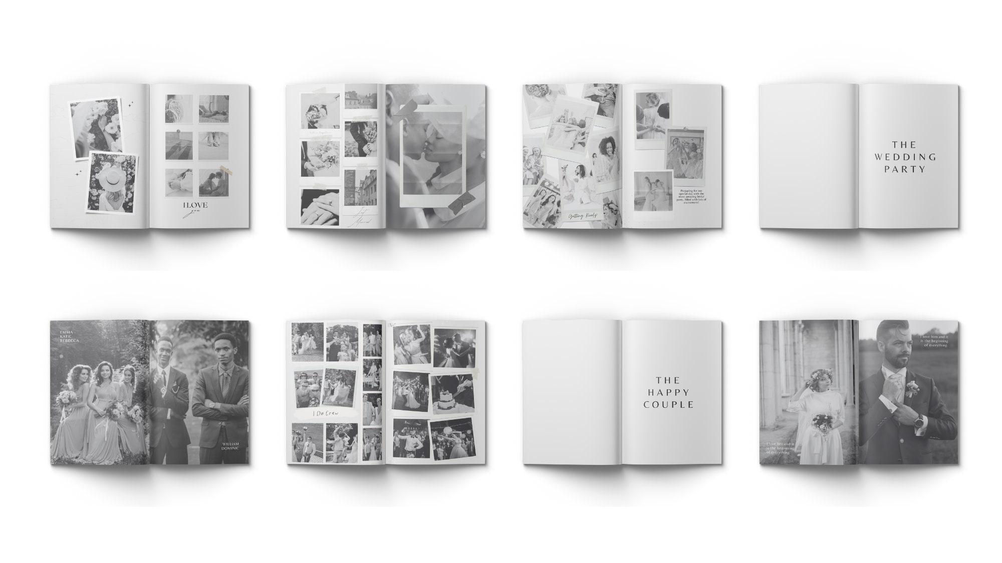 Polaroid Scrapbook Wedding Magazine Photo Album Template Wedding ...