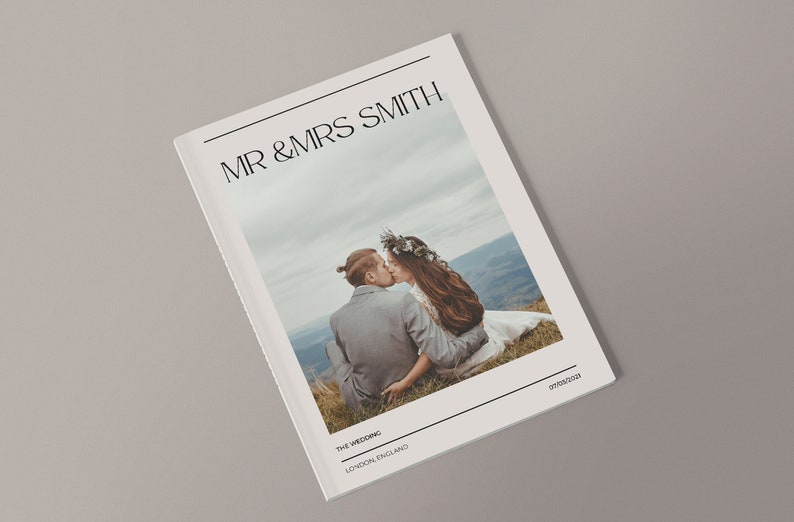 BOHO Wedding Magazine Photo Album Template, Wedding Anniversary Gift ...