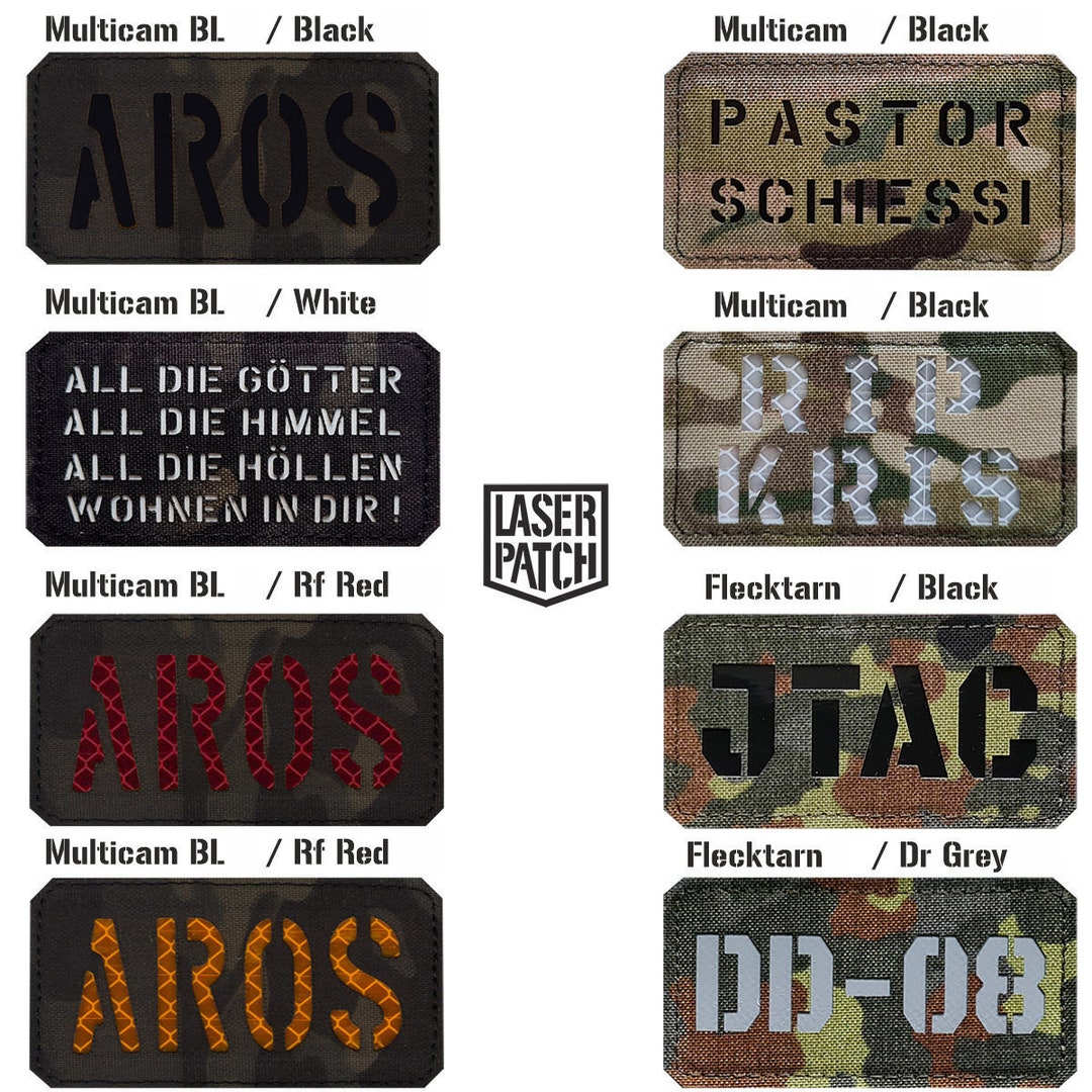 Your Name 3.5x2 Callsign Laser Cut Cordura Patch With Velcro 90 X 50 Mm ...