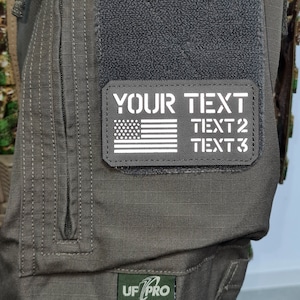You Name / Callsign With Flag Laser Cut Cordura Patch With Velcro 90 X ...