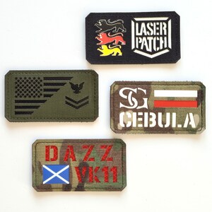 You Name / Callsign With Flag Laser Cut Cordura Patch With Velcro 90 X ...