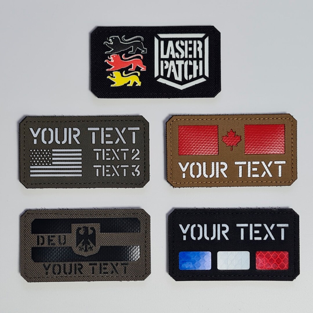 You Name / Callsign With Flag Laser Cut Cordura Patch With Velcro 90 X ...
