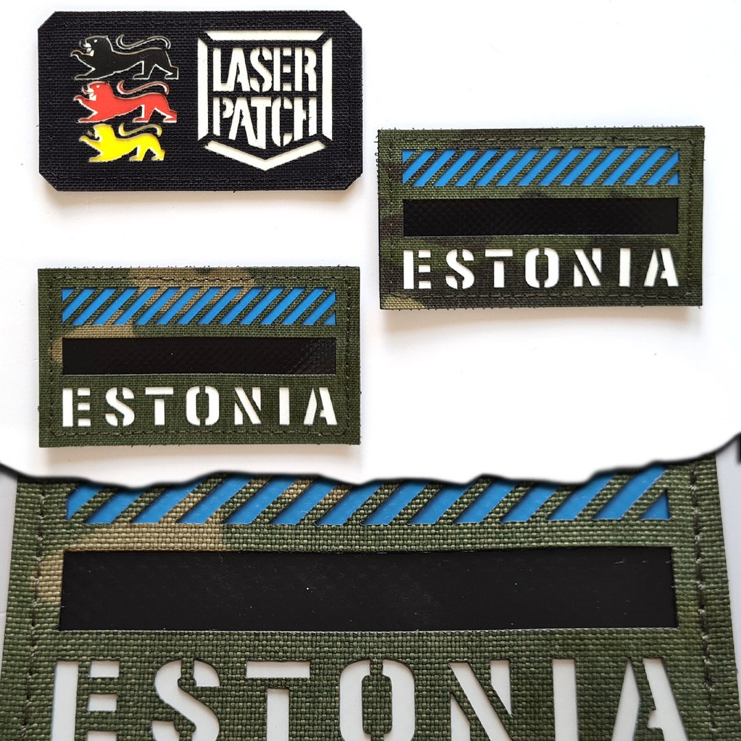 Estonia Flag Laser Cut Cordura Patch With Velcro 90 X 50 Mm - Etsy