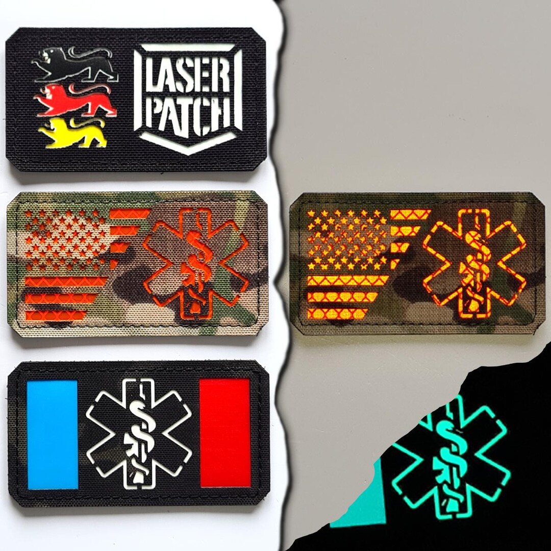 USA Flag Tactical EMS Medical Med Laser Cut Cordura Patch With Velcro ...
