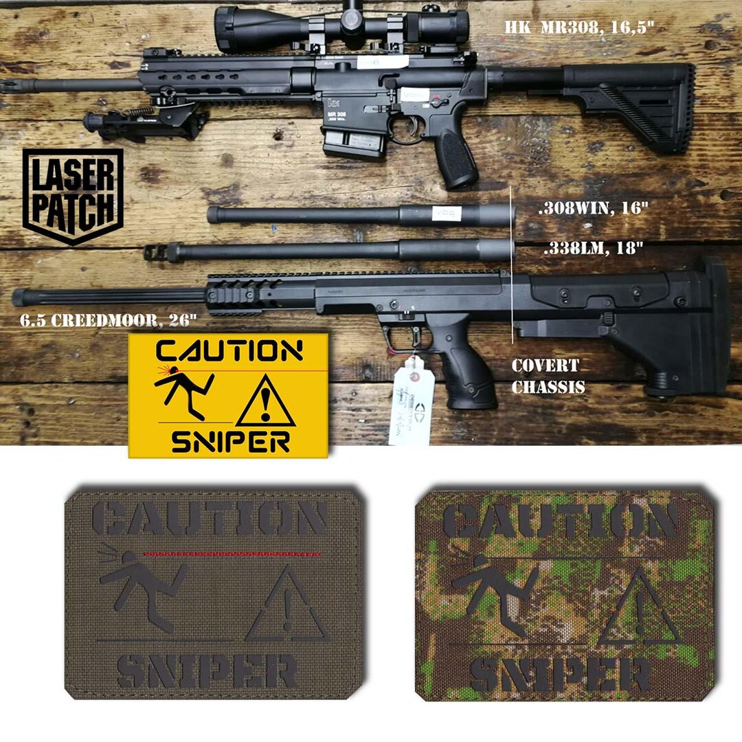Army Airsoft Paintball Sniper Caution Lasercut Patch With Velcro - Etsy