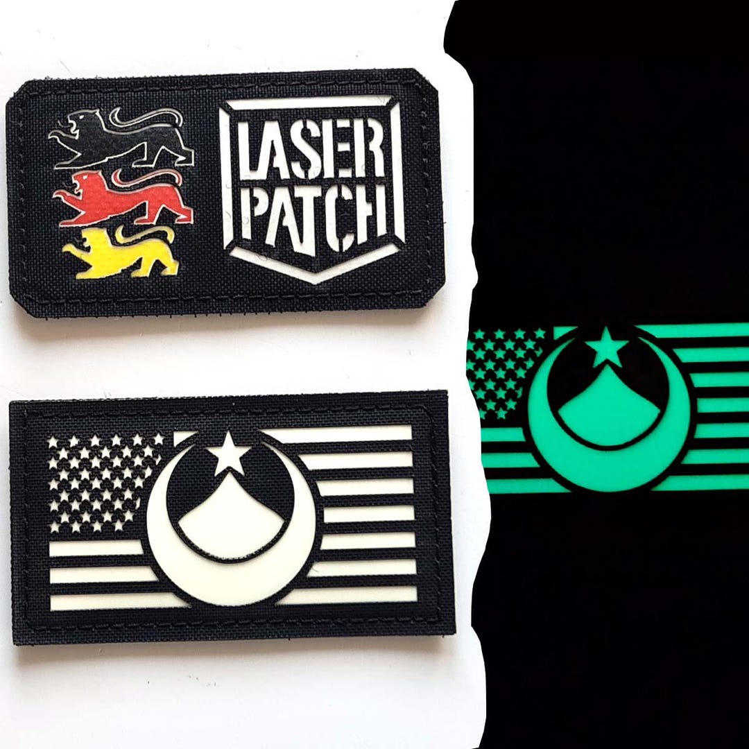 USA Flag Islam Muslim Islamic Crescent Laser Cut Patch With Velcro - Etsy