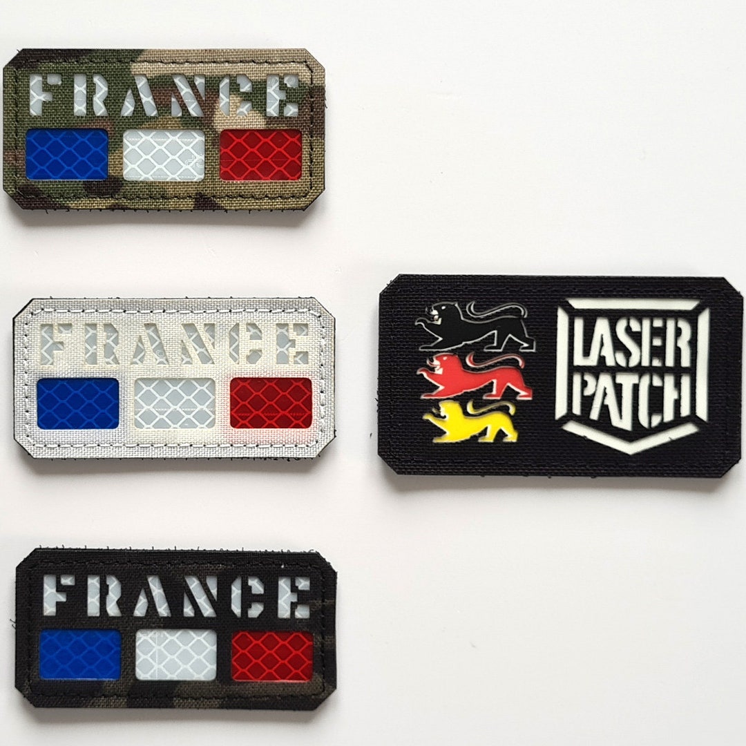 France Flag Drapeau Français Tricolore Armée Tricolor Lasercut Patch ...