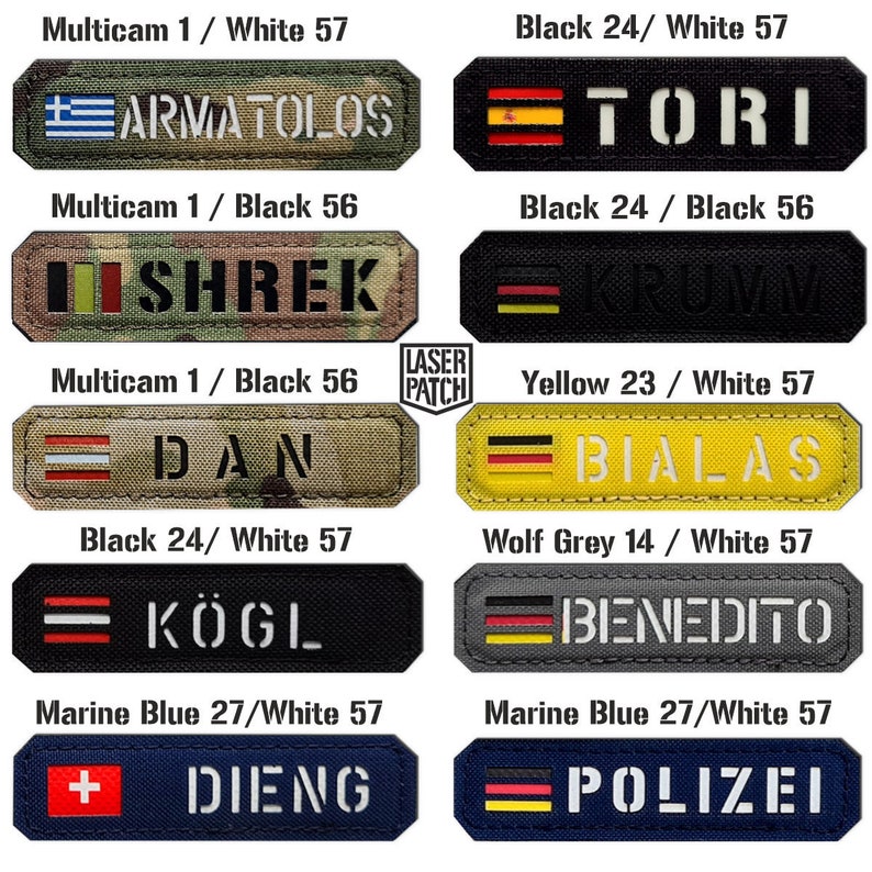 You Name With Flag Laser Cut Cordura Patch Mit Klett 90x25mm - Etsy Australia