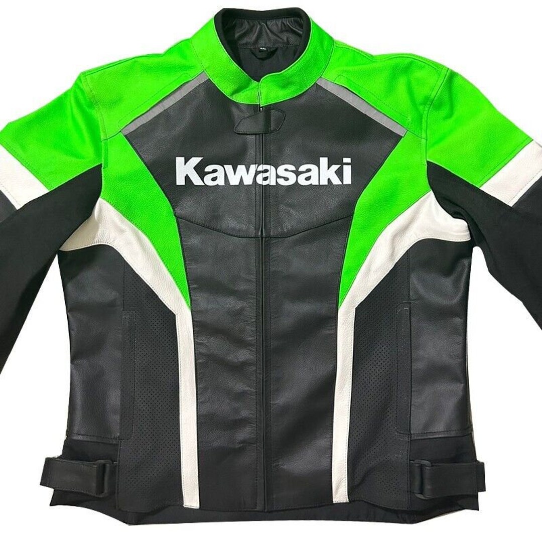 Kawasaki Ninja Custom Motorbike Motorcycle Real Leather Jacket Green - Etsy