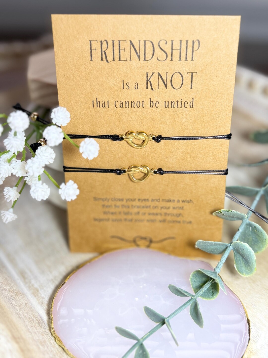 Friendship Bracelet Set - Matching Adjustable Dainty Bracelets for Best ...